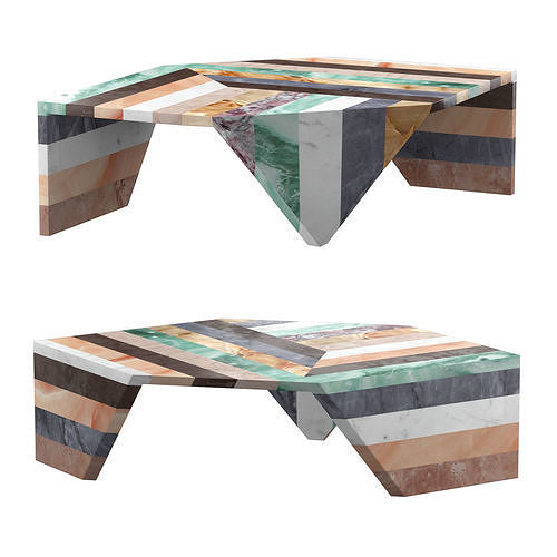 ORIGAMI STRIPES COFFEE TABLE II 3D model | CGTrader