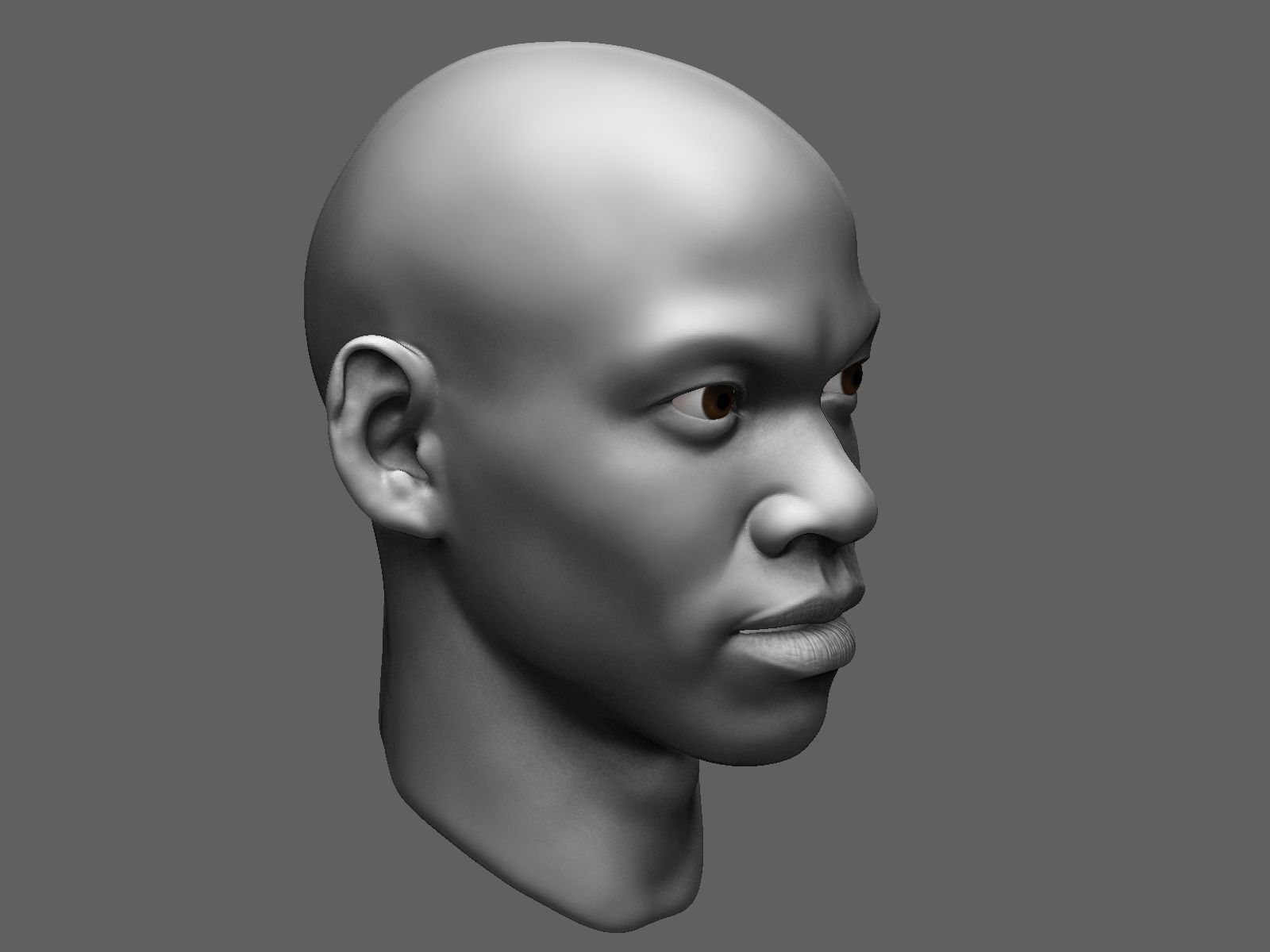 African male head sculpt 3D model | CGTrader