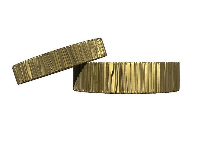 COUPLE RINGS - WOOD TEXTURE LINES 3D model 3D printable | CGTrader