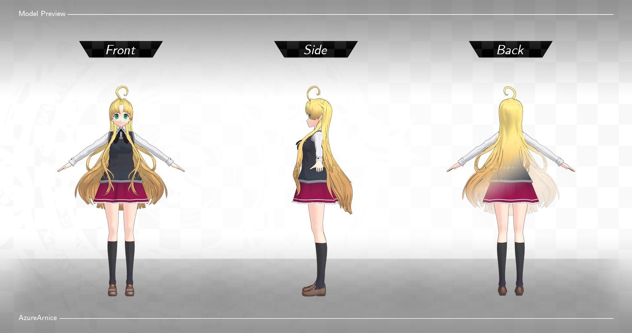 3D model Highschool DxD - Asia Argento MMD Model VR / AR / low-poly ...