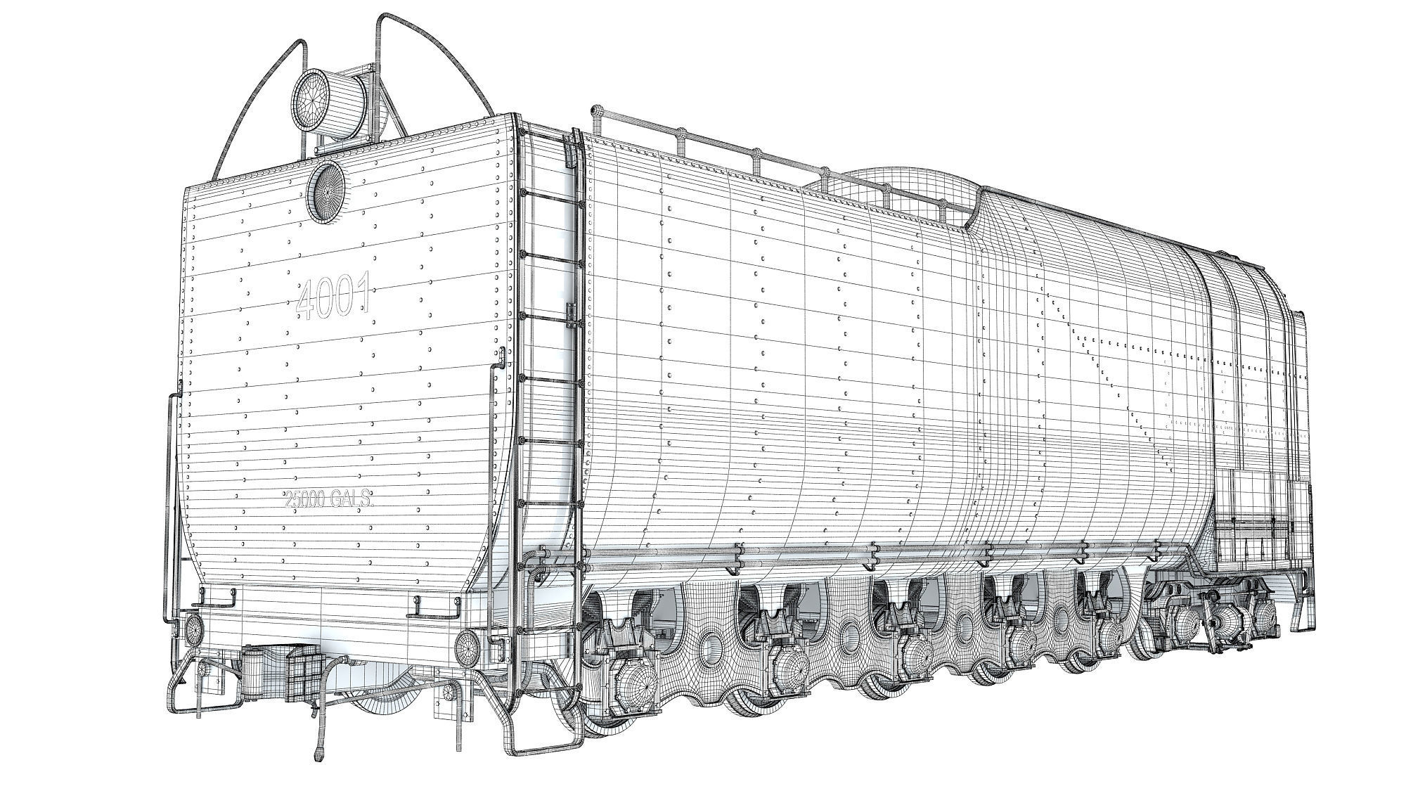 Steam Train Coal Tender Car 3D model | CGTrader