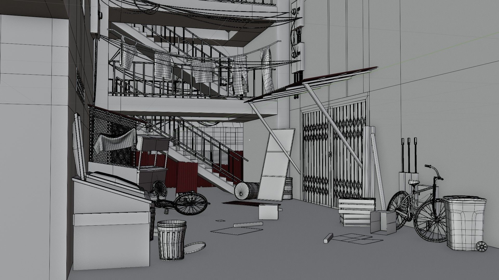 3D model slum alley VR / AR / low-poly | CGTrader