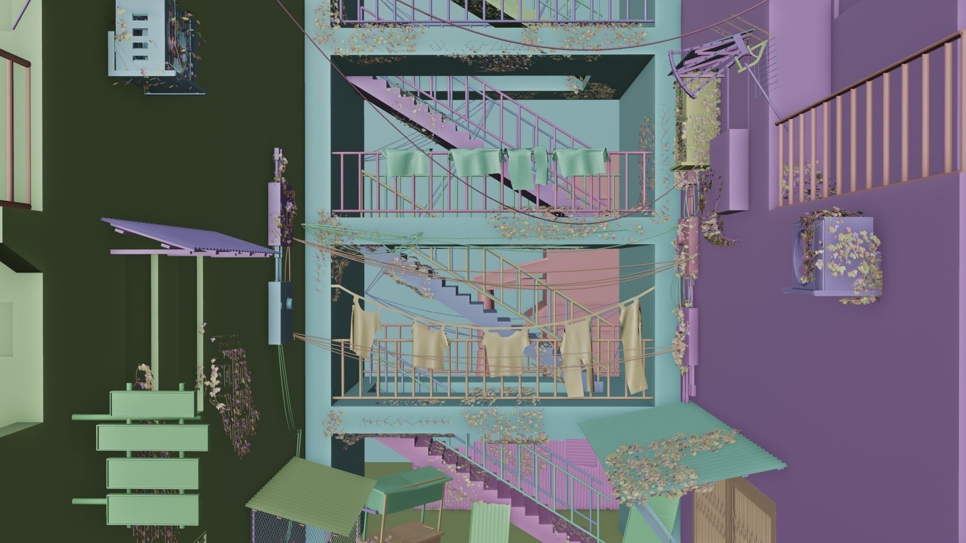 3D model slum alley VR / AR / low-poly | CGTrader