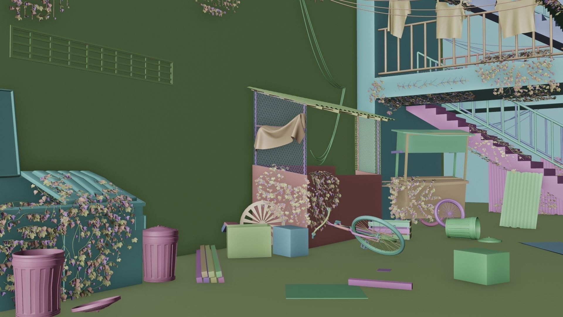 3D model slum alley VR / AR / low-poly | CGTrader