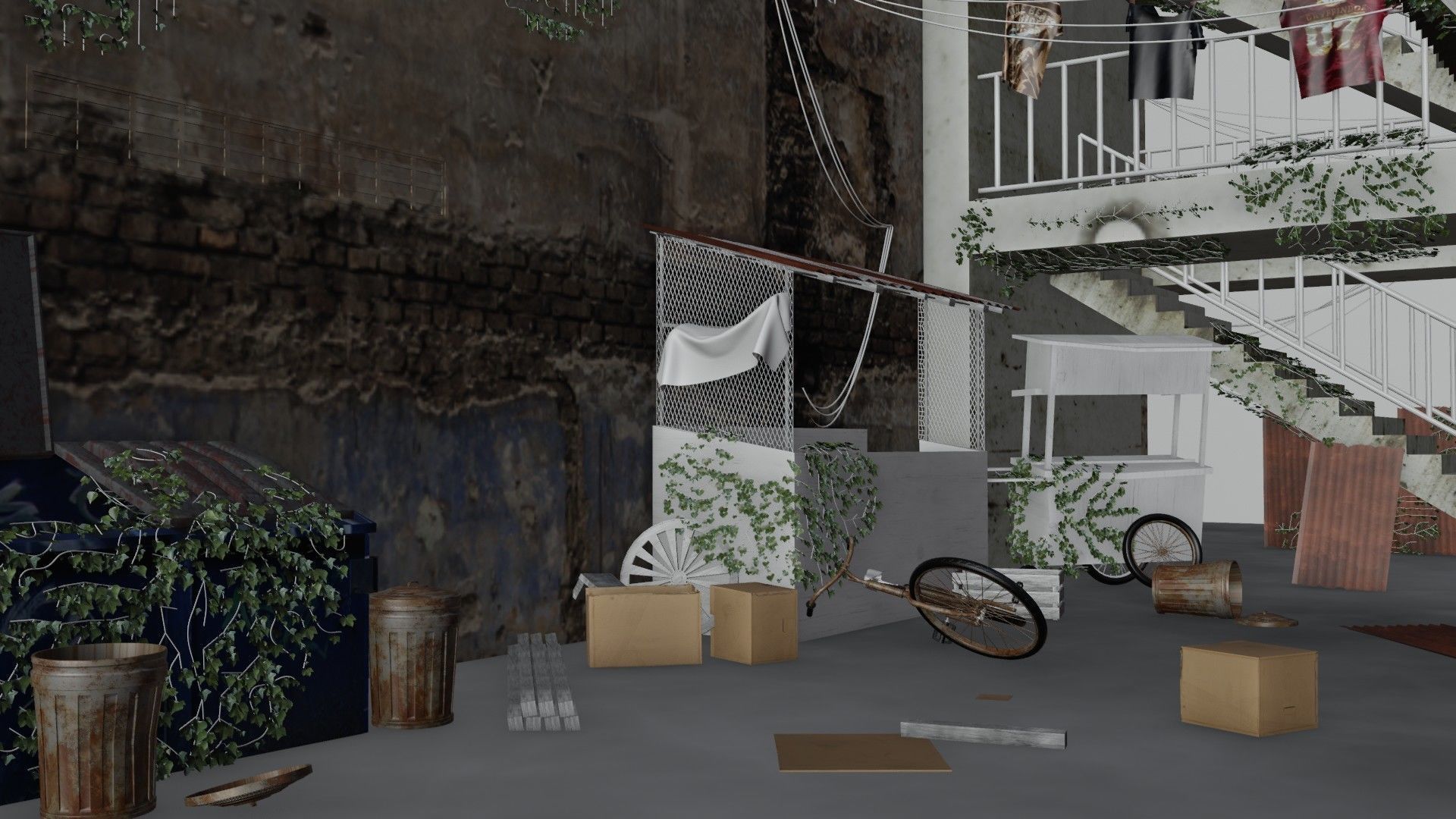 3D model slum alley VR / AR / low-poly | CGTrader