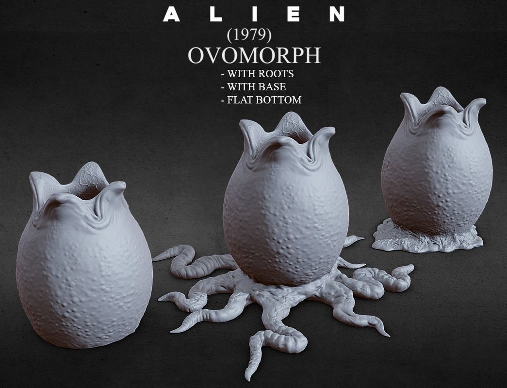 3D PRINTABLE OPEN ALIEN EGGS THREE PACK 3D model 3D printable | CGTrader