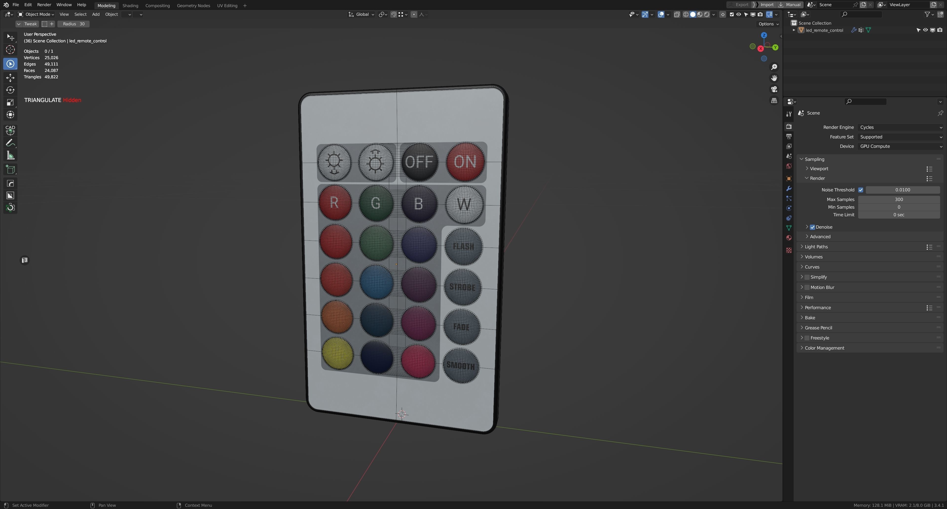 Leds remote control 3D model | CGTrader