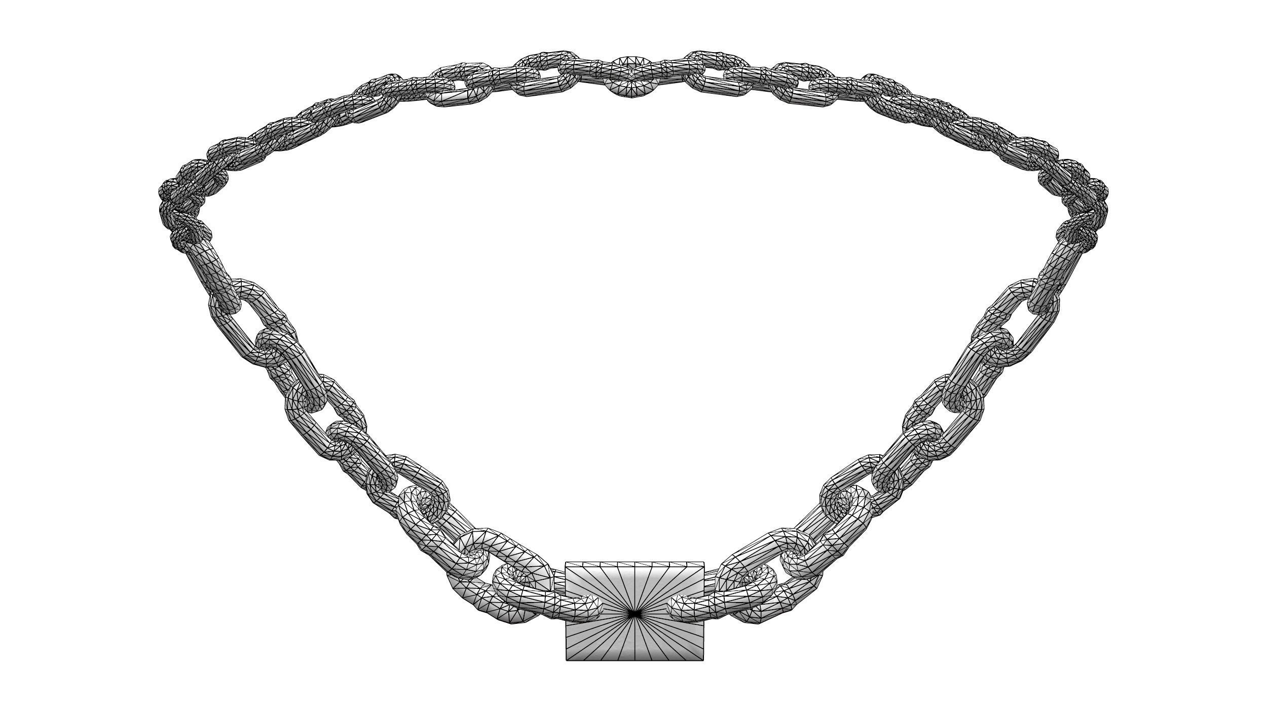 3D model Interlaced Gold Chains Necklace VR / AR / low-poly | CGTrader