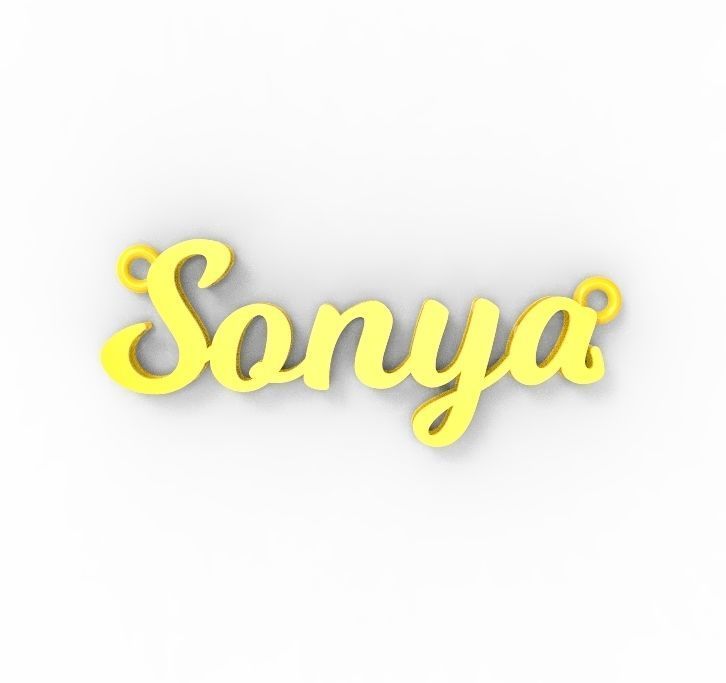 sonya name plate 3D model 3D printable | CGTrader