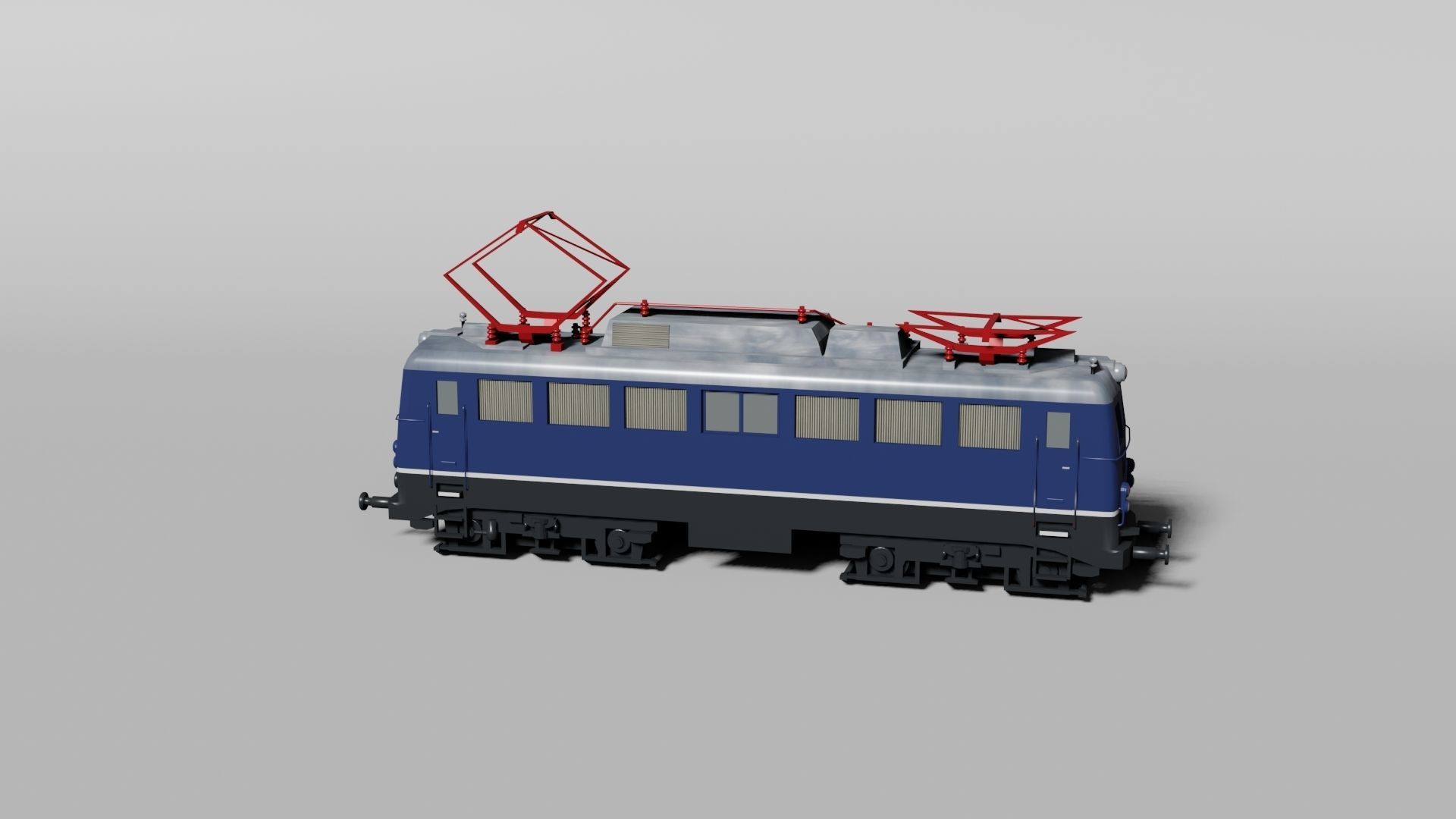 Blue German electric locomotive 3D model | CGTrader
