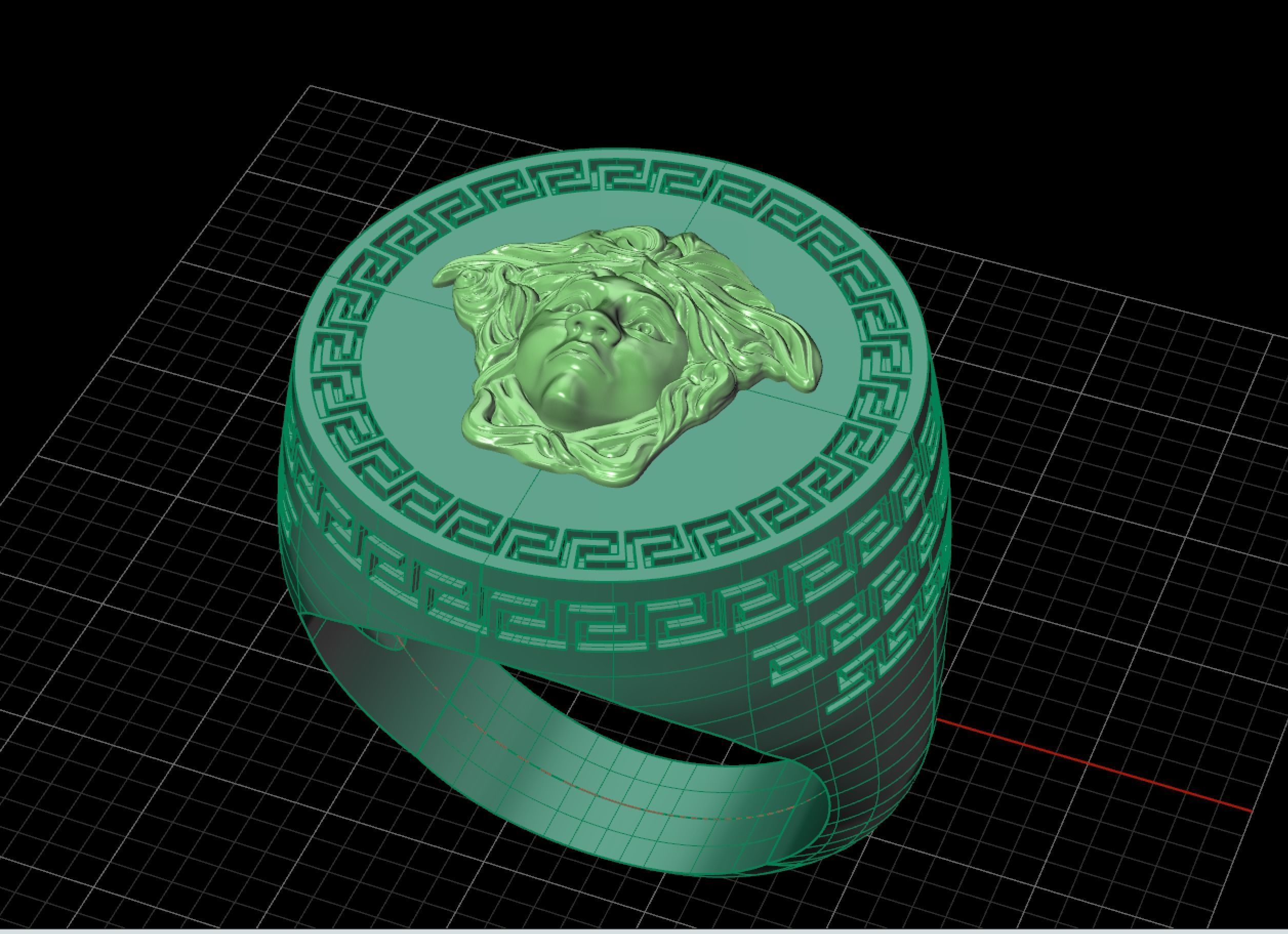 Medusa Head and Ring 3D model 3D printable | CGTrader
