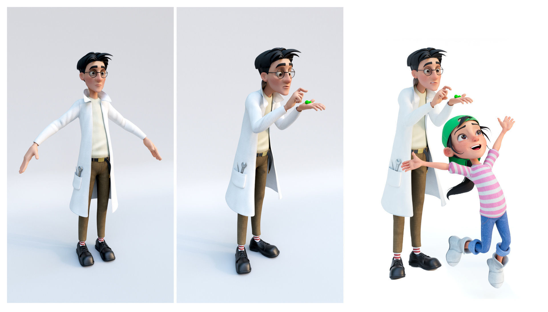 Cartoon Noola Family 6 characters Rigged 3D model rigged | CGTrader