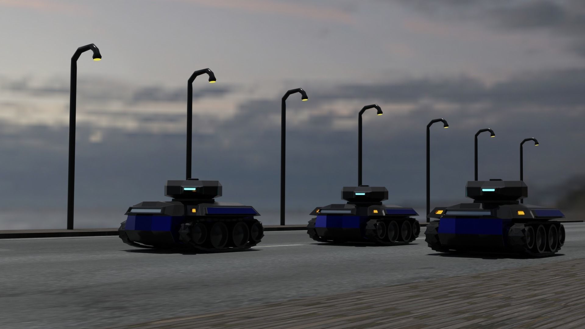 Cyber tanks 3D model | CGTrader