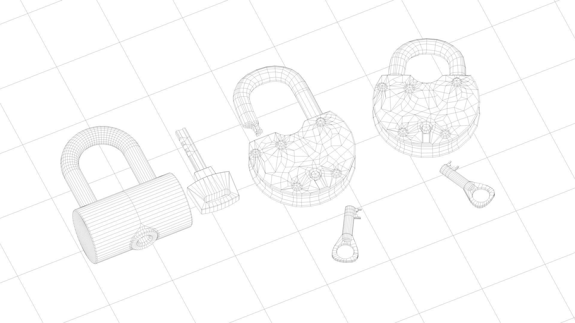 big lock iron lock lock padlock old lock antique lock 3D model | CGTrader