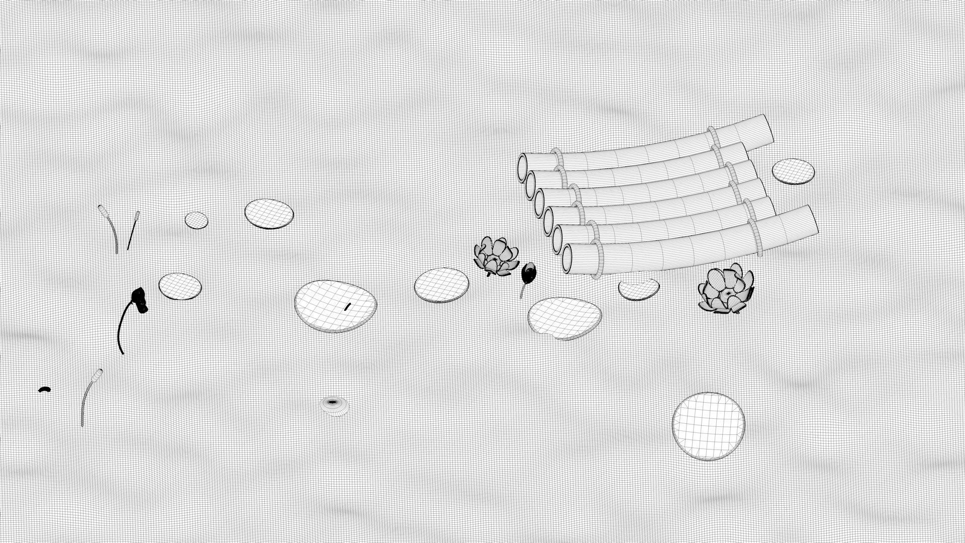 cartoon pond 3D model | CGTrader