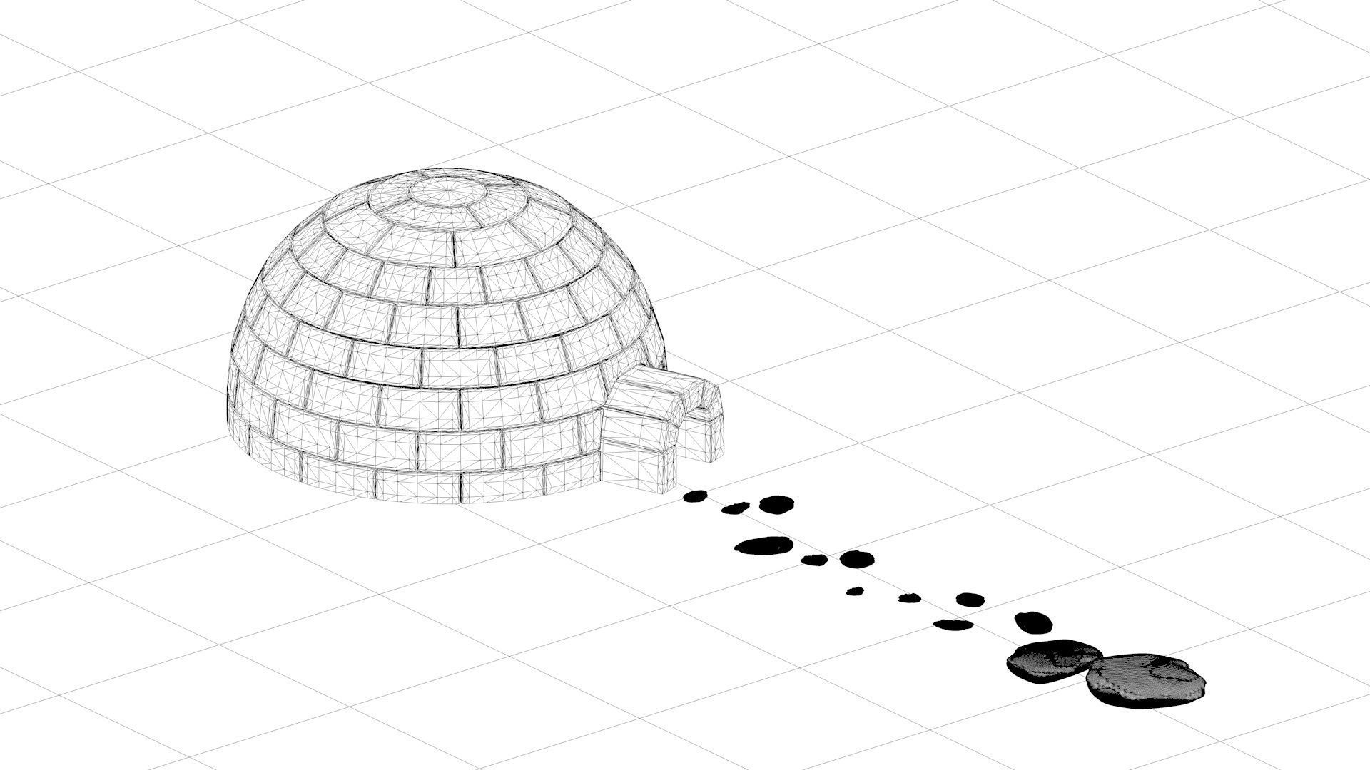 cartoon igloo 3D model | CGTrader