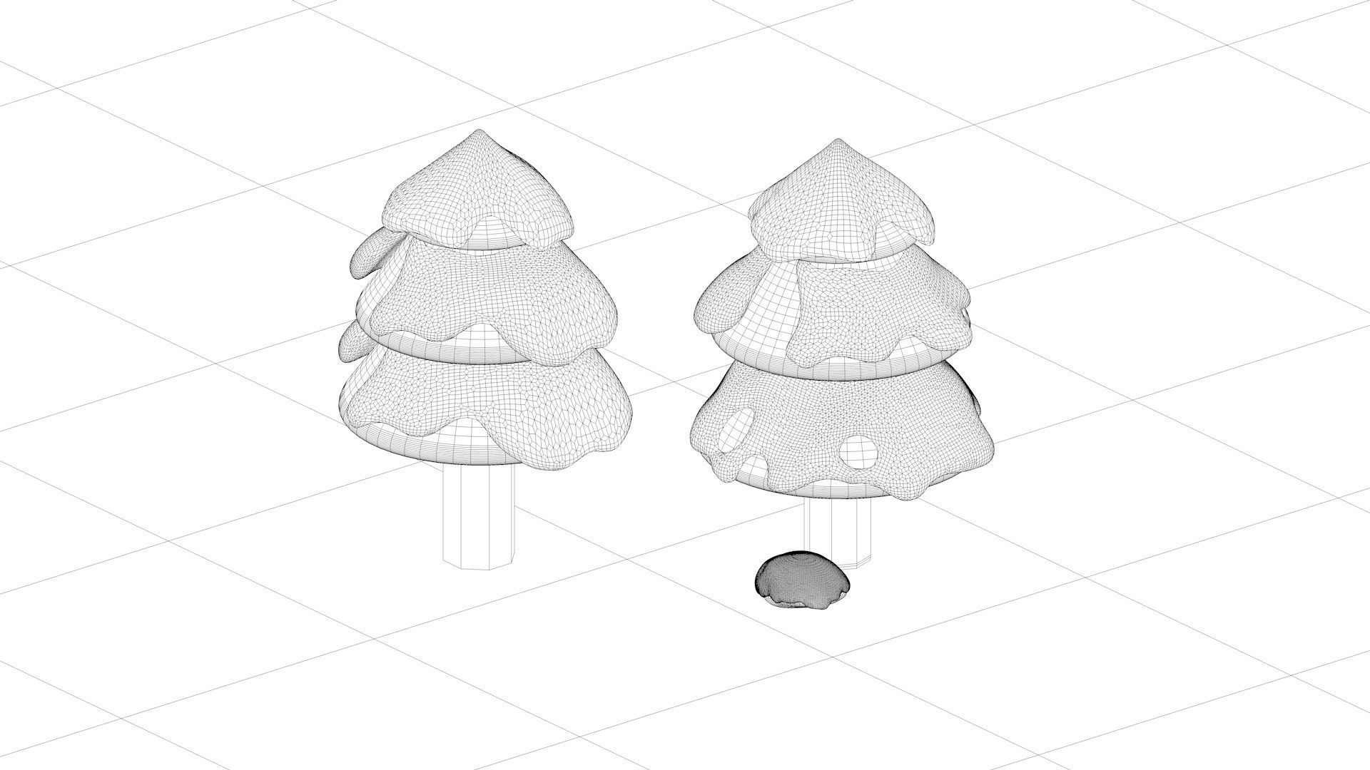 cartoon snow tree 3D model | CGTrader