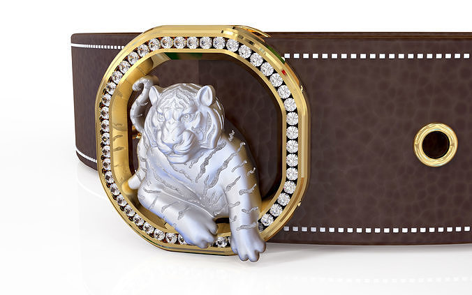 Belt 02 - tiger belt 3D model 3D printable | CGTrader