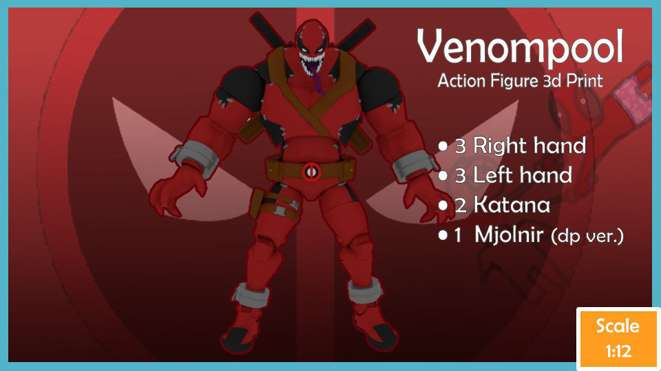 Venompool Action figure 3D model 3D printable | CGTrader