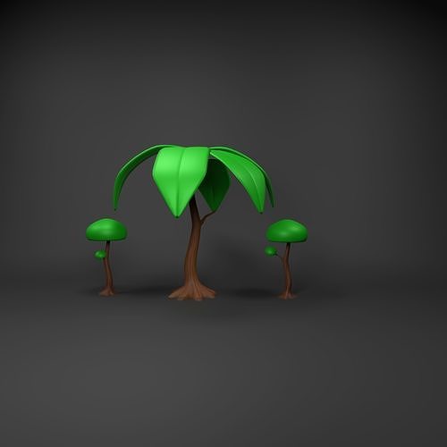 3D model tree model three trees VR / AR / low-poly | CGTrader