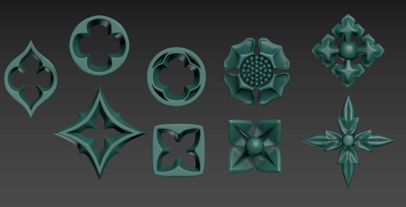Victorian Gothic Flower Designs 3D model 3D printable | CGTrader