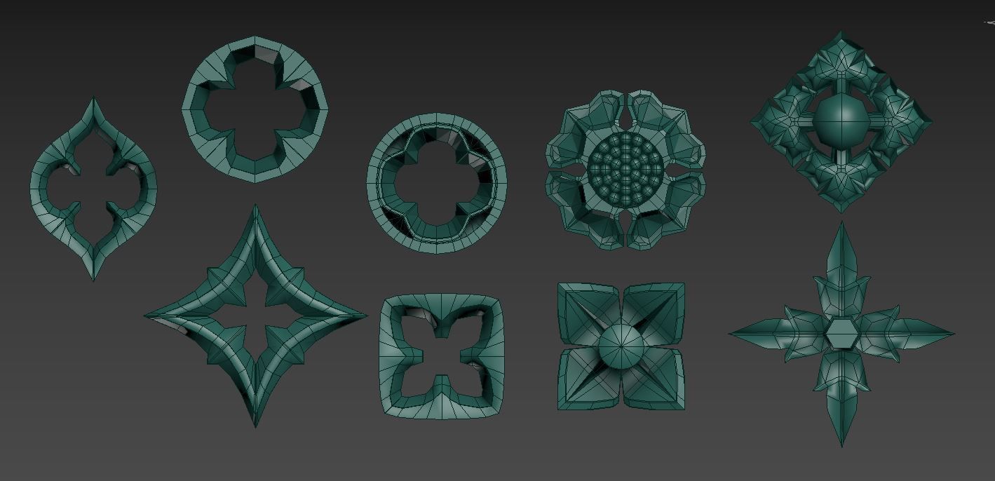 Victorian Gothic Flower Designs 3D model 3D printable | CGTrader
