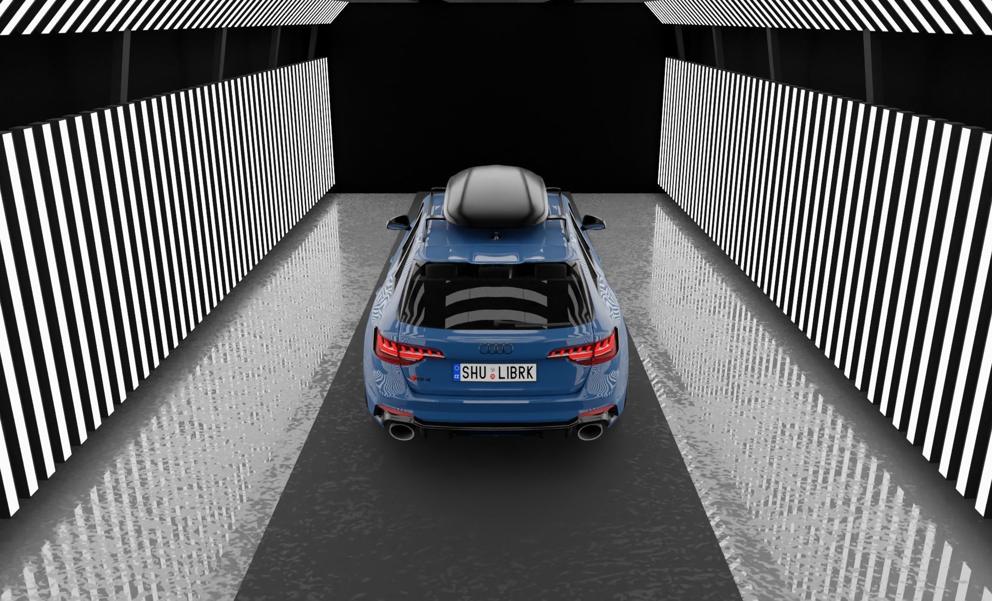 3D model Futuristic Light Car photo studio VR AR low-poly 3d model VR ...