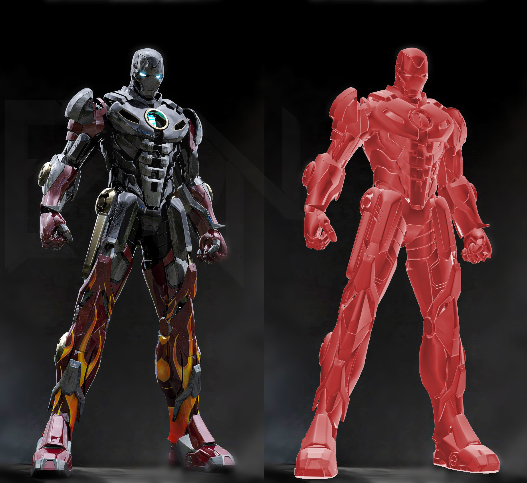 Iron Man MK22 Hot Rod 3D model rigged | CGTrader