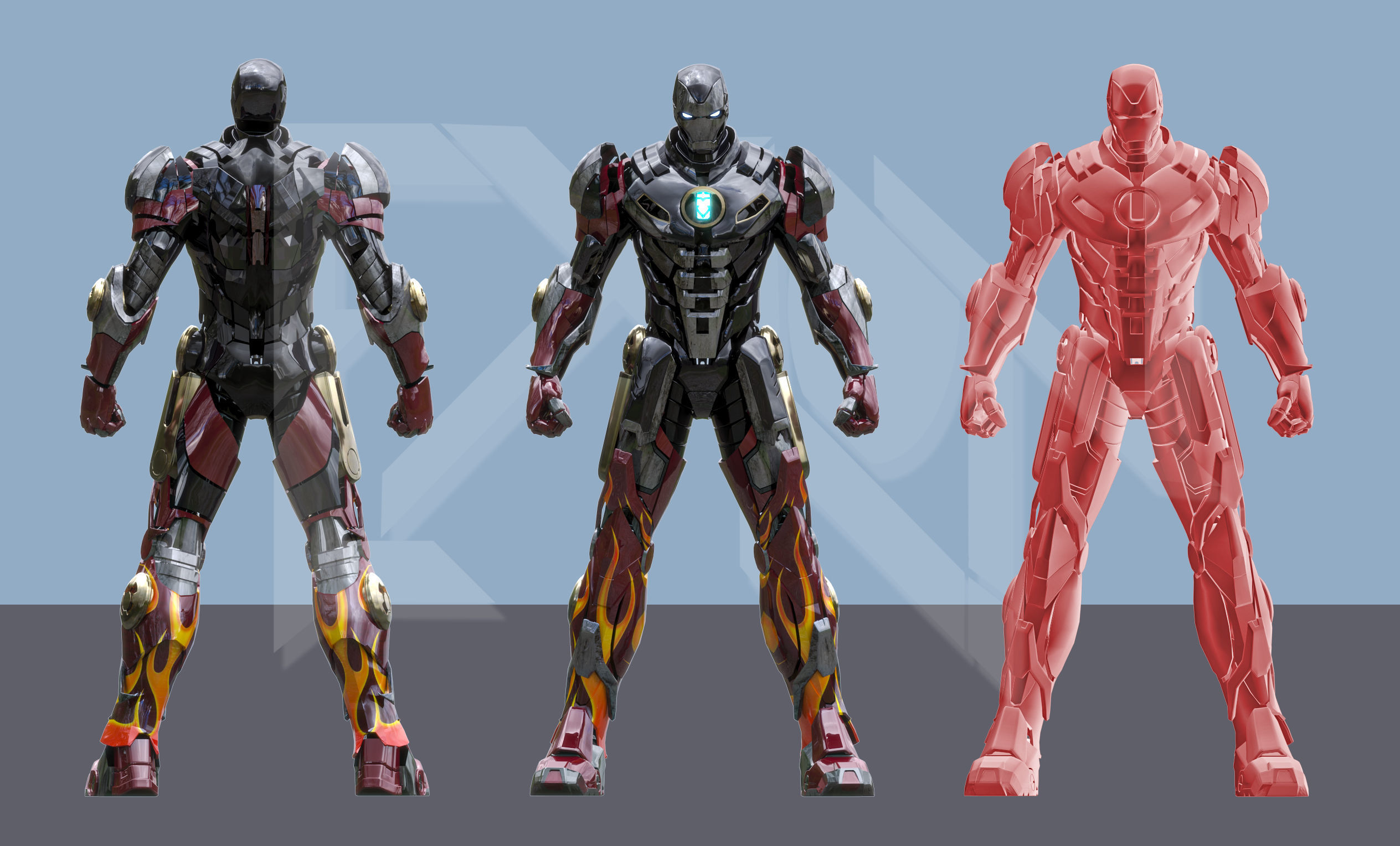Iron Man MK22 Hot Rod 3D model rigged | CGTrader