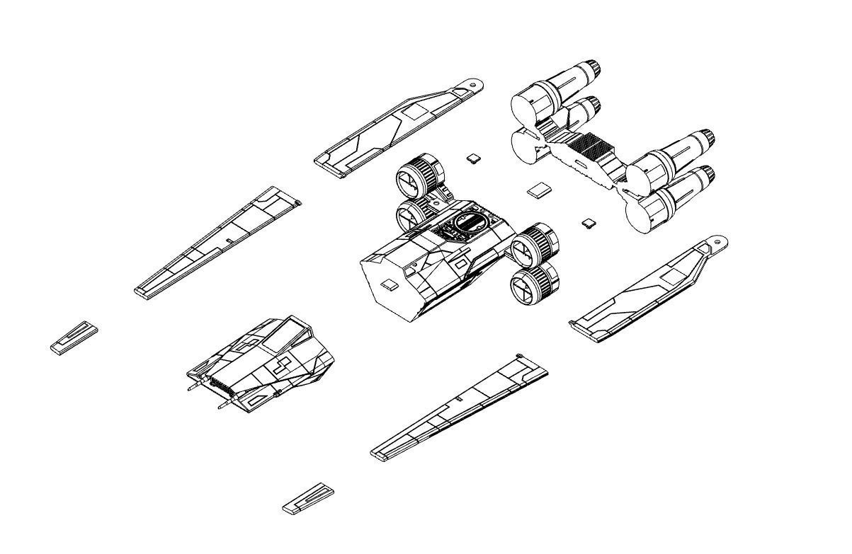Star Wars UWING UT60D starfighter 3D model 3D printable | CGTrader