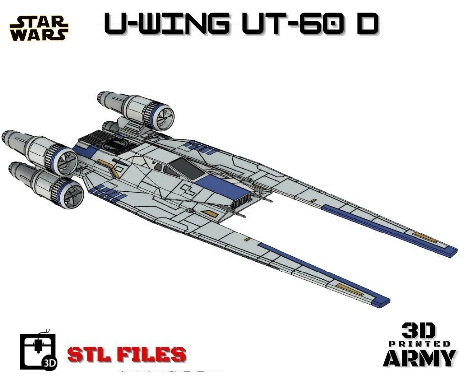 Star Wars UWING UT60D starfighter 3D model 3D printable | CGTrader