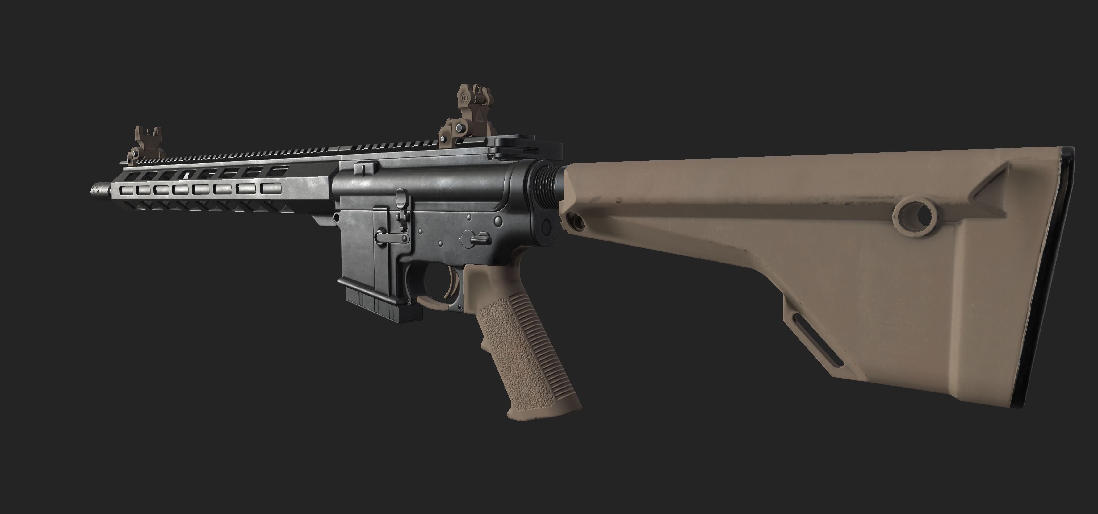 3D model M4A1 LowPoly Game Ready Model ar - rifle VR / AR / low-poly ...