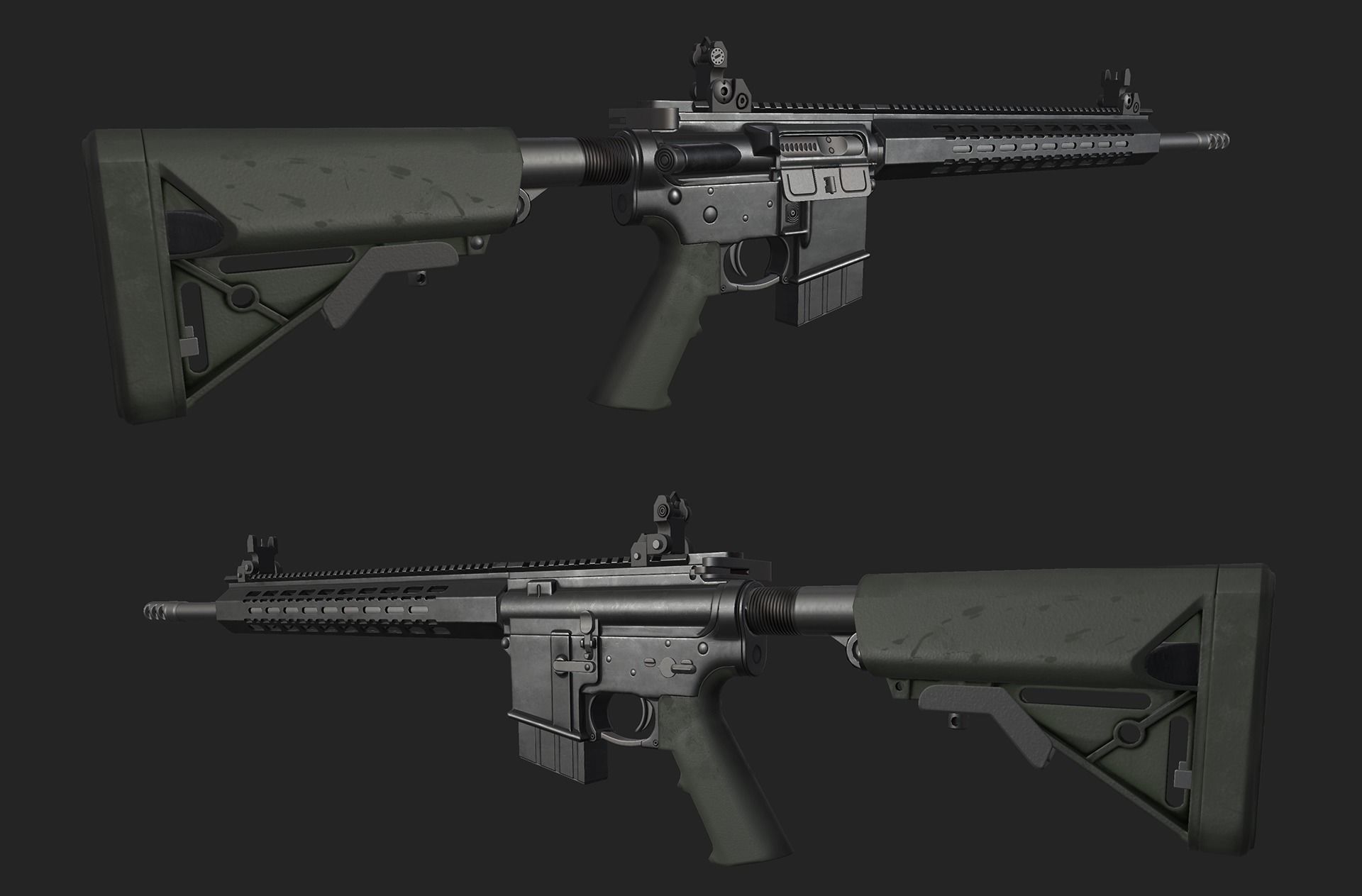 3D model M4A1 v2 LowPoly Game Ready Model VR / AR / low-poly | CGTrader