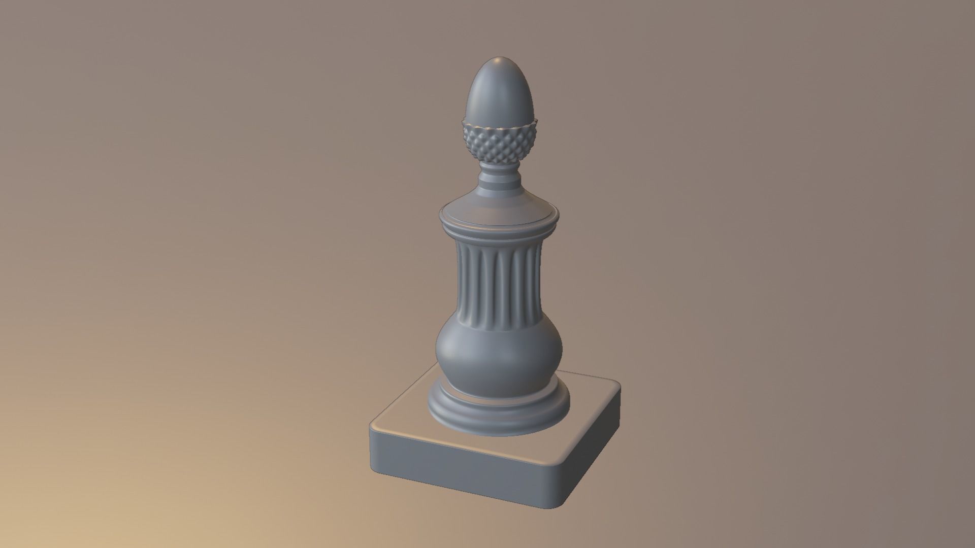 Pine cone column finial 3D model 3D printable | CGTrader