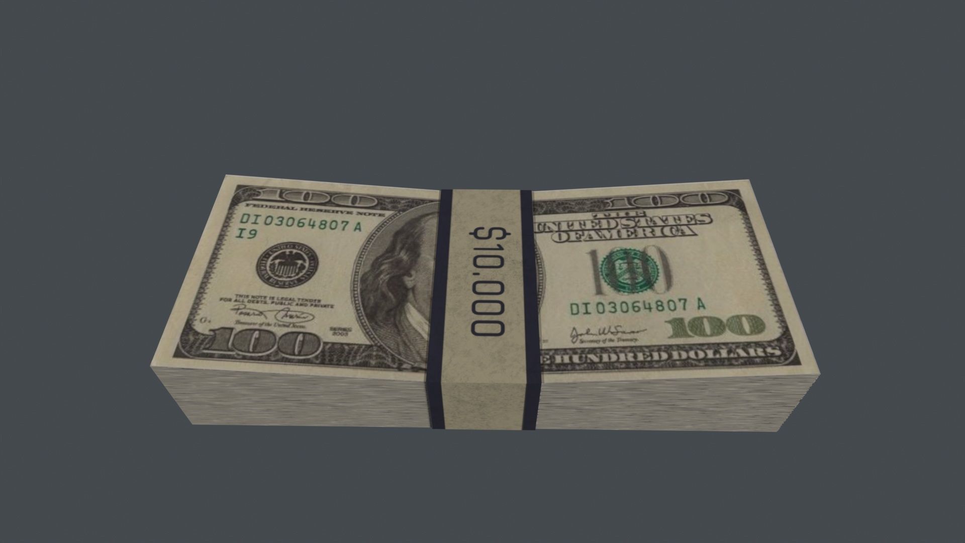 3D model Dollar Stack 3D Model VR / AR / low-poly | CGTrader