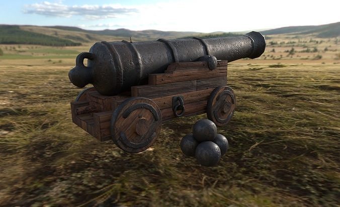 3D model Weathered Cannon VR / AR / low-poly | CGTrader