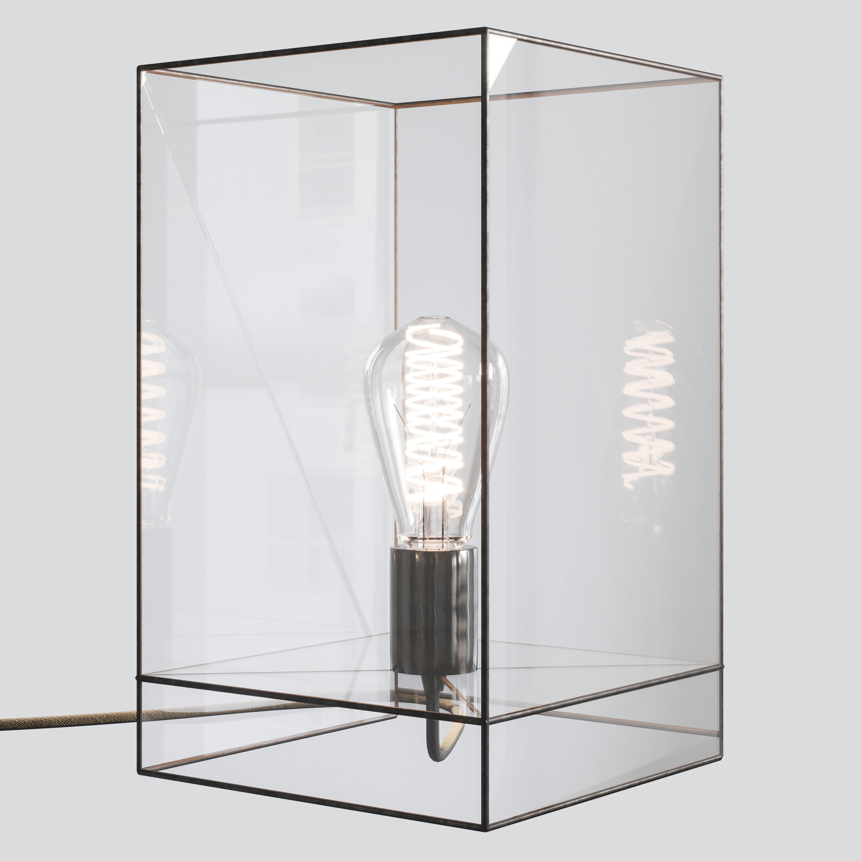 Table geometric glass light Cuboid free 3D model | CGTrader