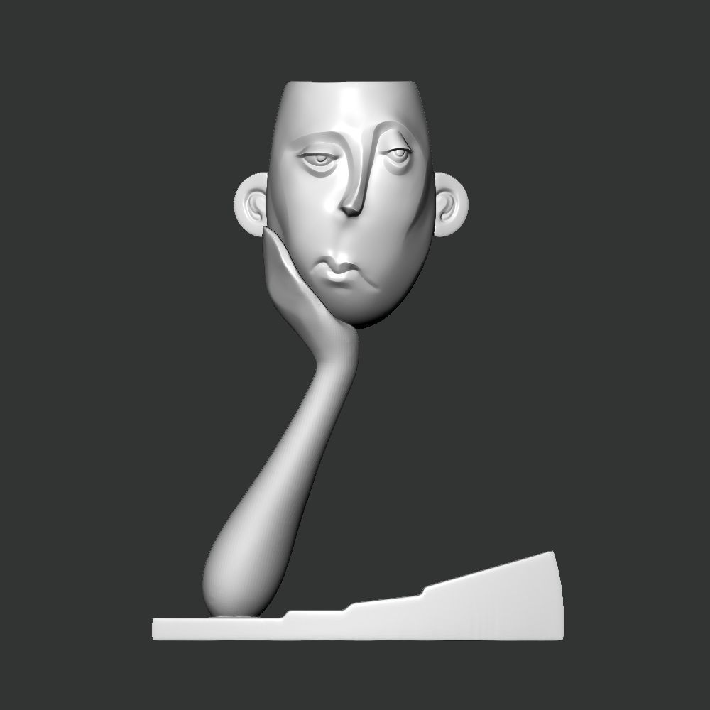 Face Vase Unimpressed Boy for 3D print 3D model 3D printable | CGTrader