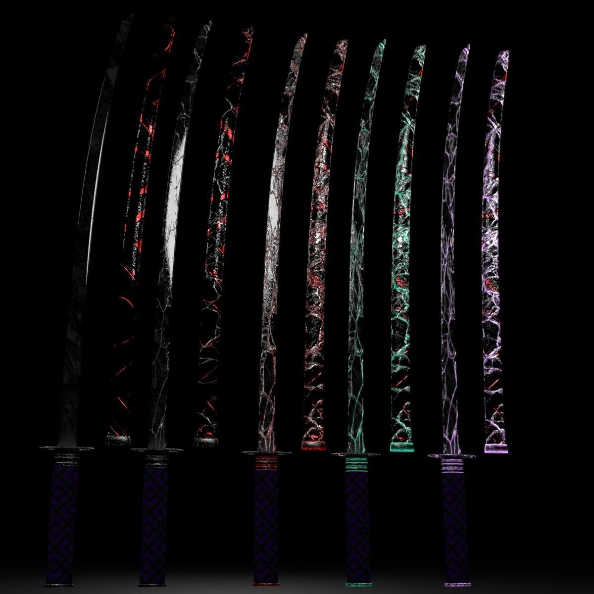 Overloaded Katanas 3D model | CGTrader