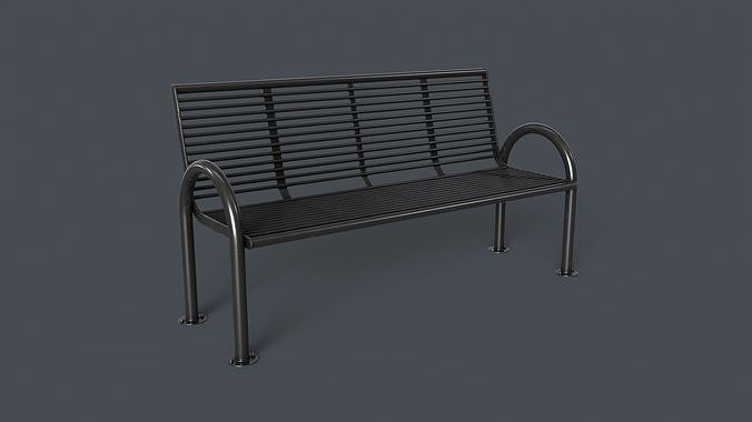 3D model Metal Modern Bench 20 PBR Game Ready VR / AR / low-poly | CGTrader