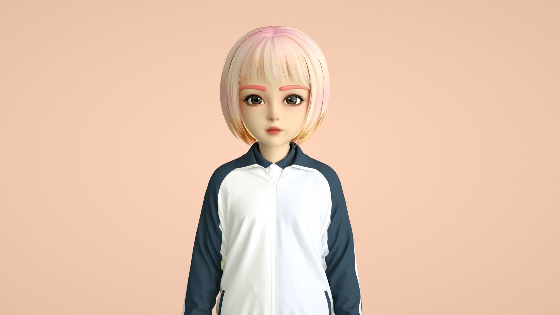 cartoon girl student girl loli 3D model | CGTrader