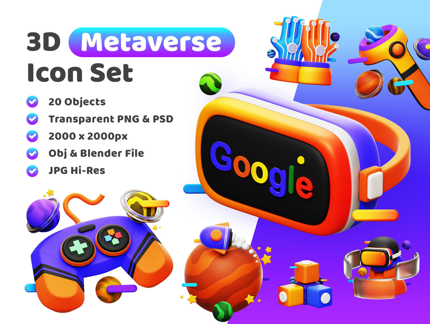 3D model Metaverse Icon Pack 3D Model VR / AR / low-poly | CGTrader