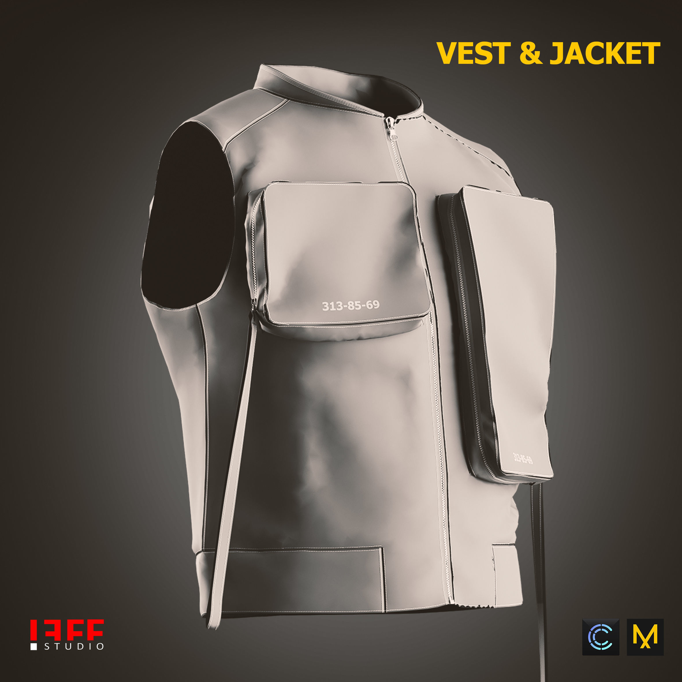 3D model Vest and Jacket Vol 40 Marvelous and obj files VR / AR / low ...