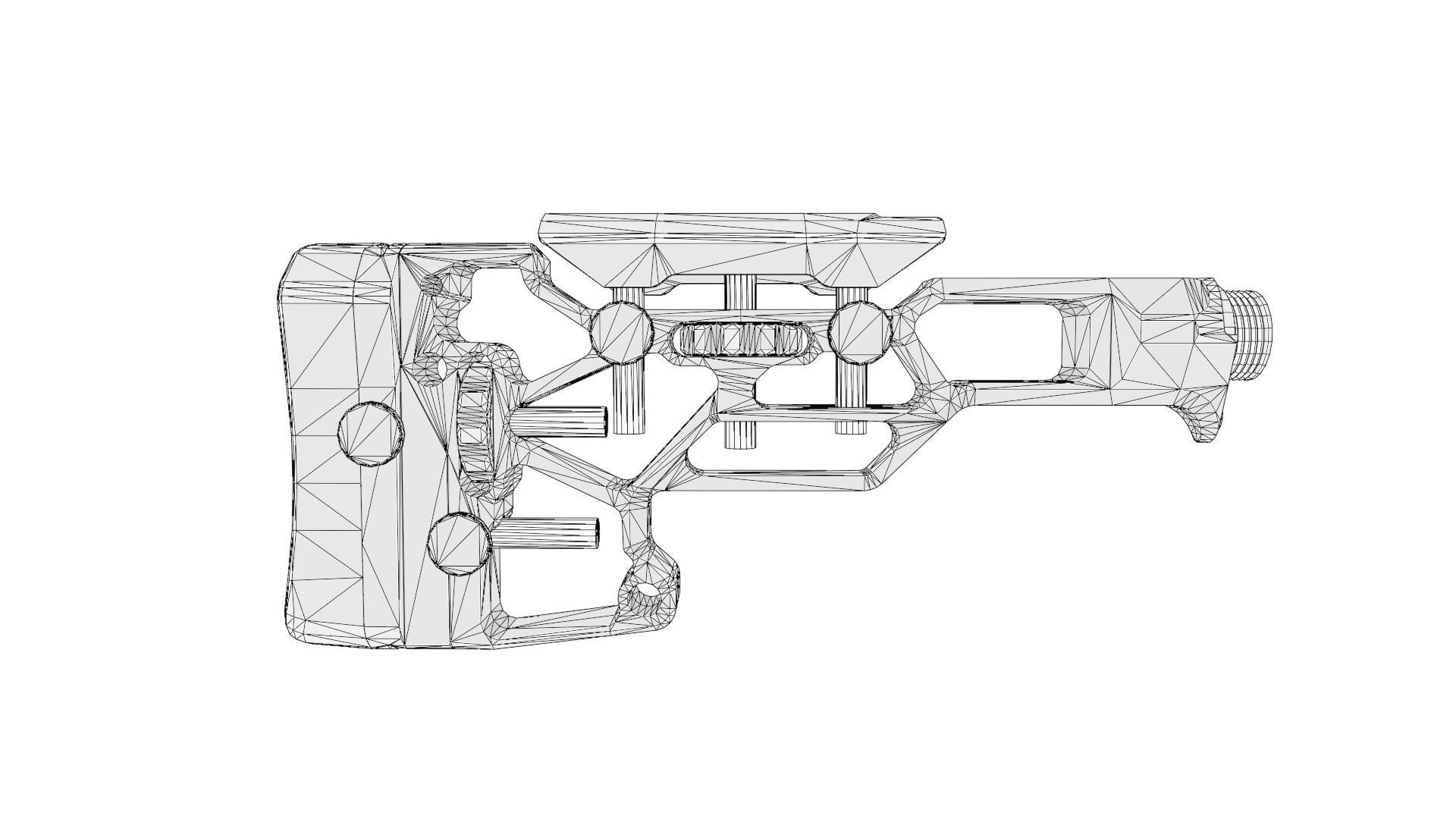 3D model MDT SRS- Skeleton Rifle Buttstock VR / AR / low-poly | CGTrader