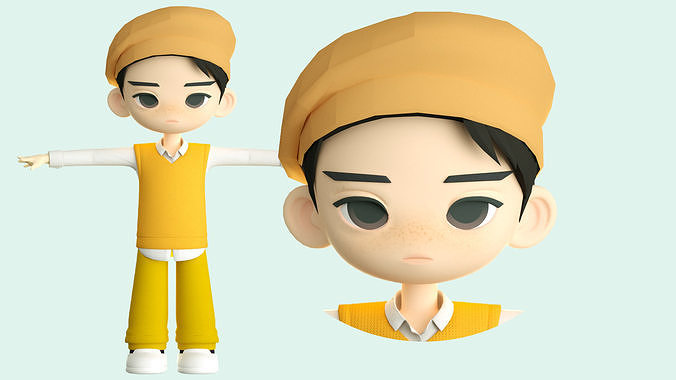 cartoon painter boy 3D model | CGTrader