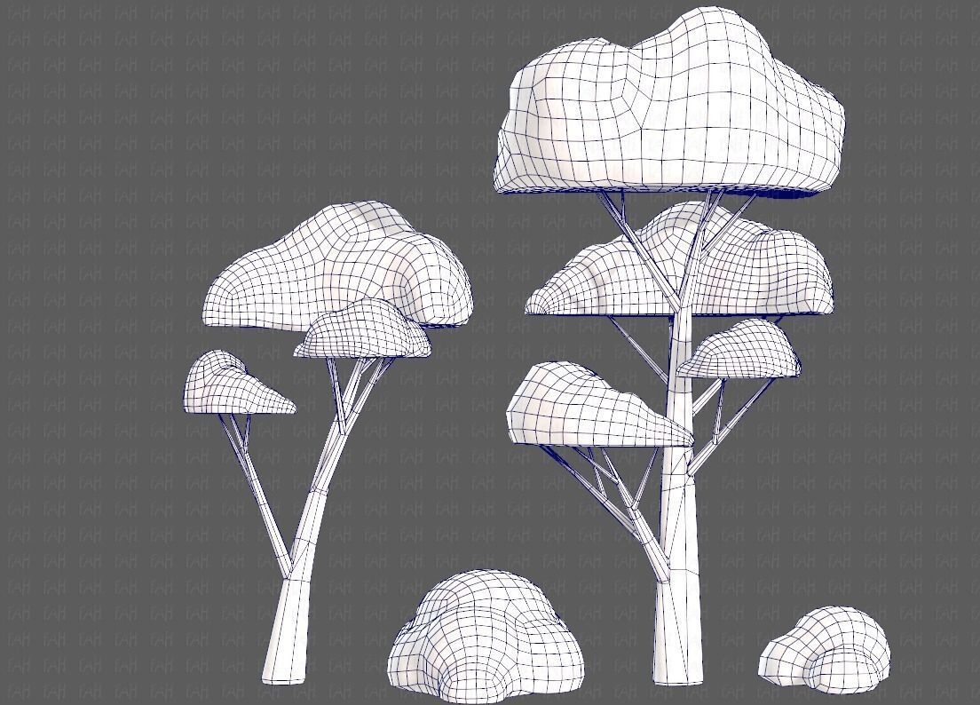 3D model Trees Cartoon V25 VR / AR / low-poly | CGTrader