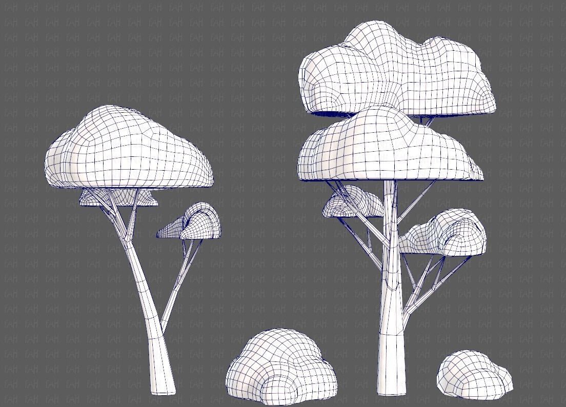 3D model Trees Cartoon V25 VR / AR / low-poly | CGTrader