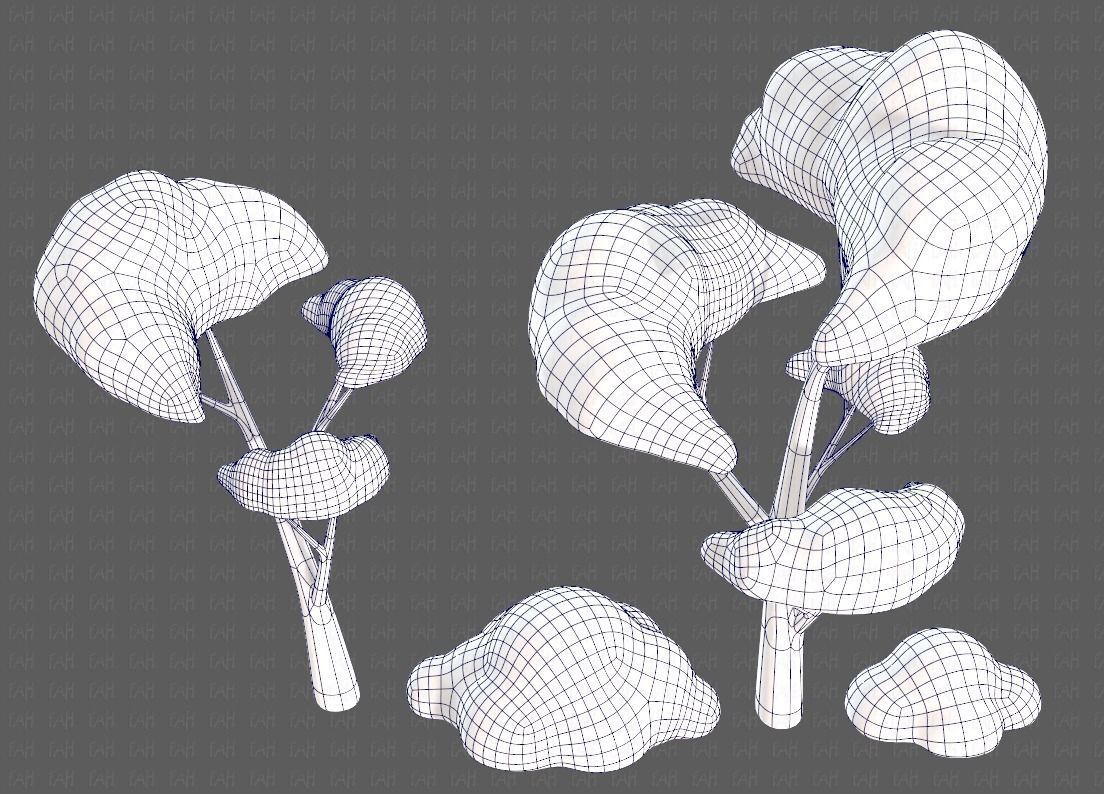 3D model Trees Cartoon V25 VR / AR / low-poly | CGTrader
