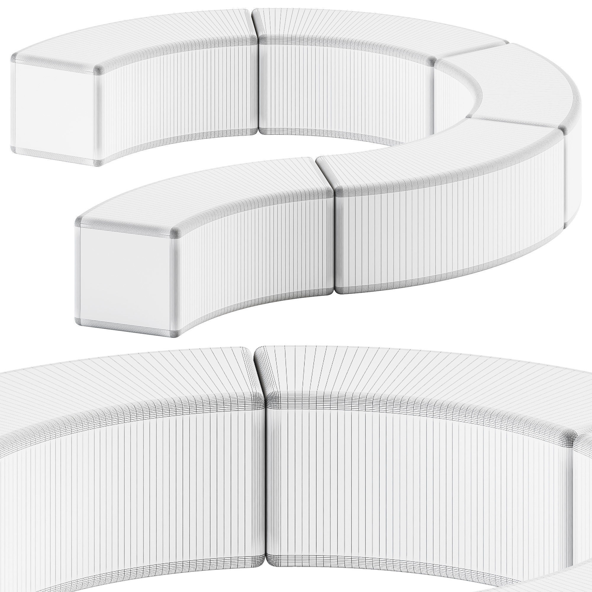 SOFT SNAKE Bench by Slide Design 3D model | CGTrader