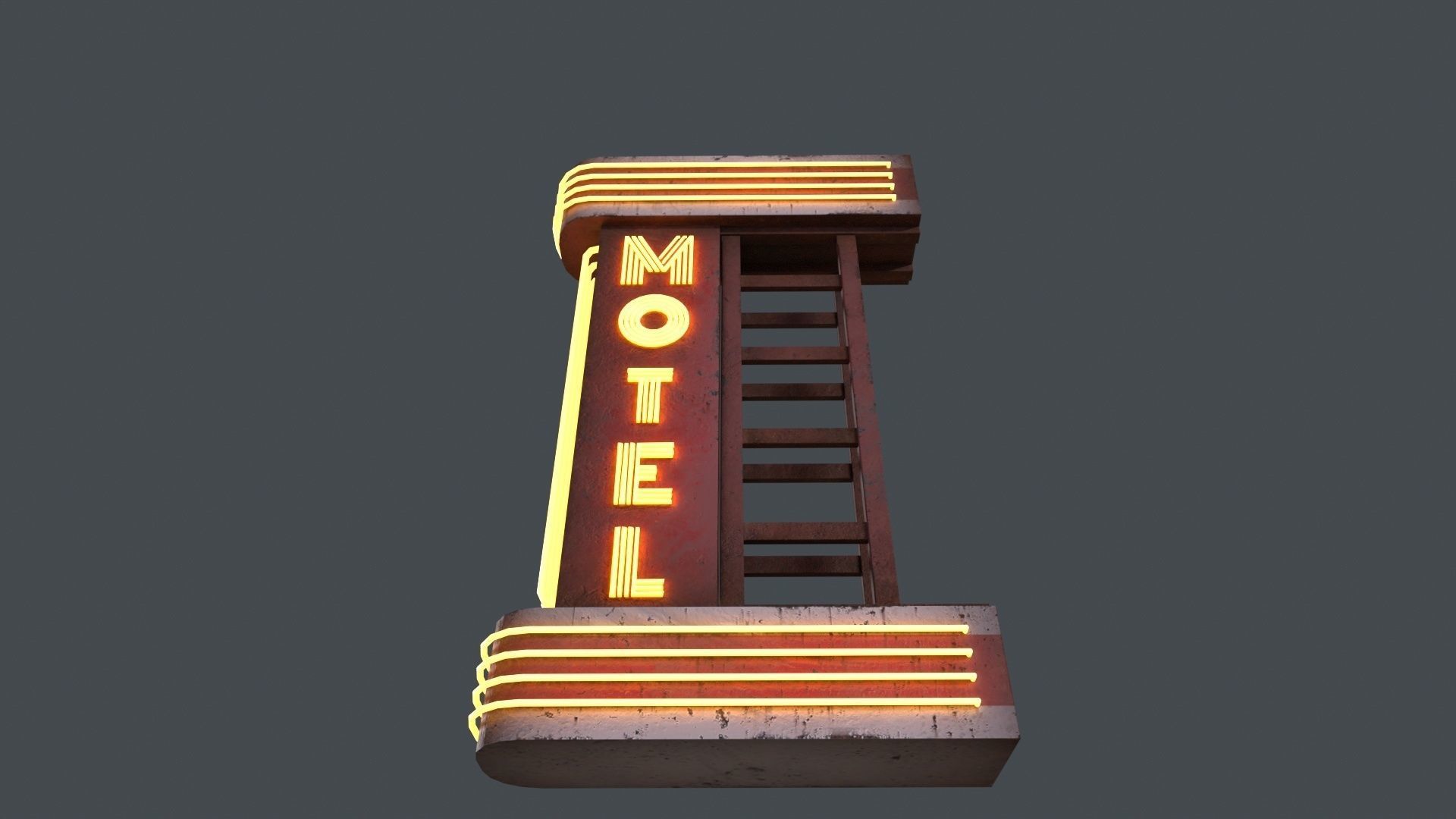 3D model Neon Motel Sign 3D Model VR / AR / low-poly | CGTrader